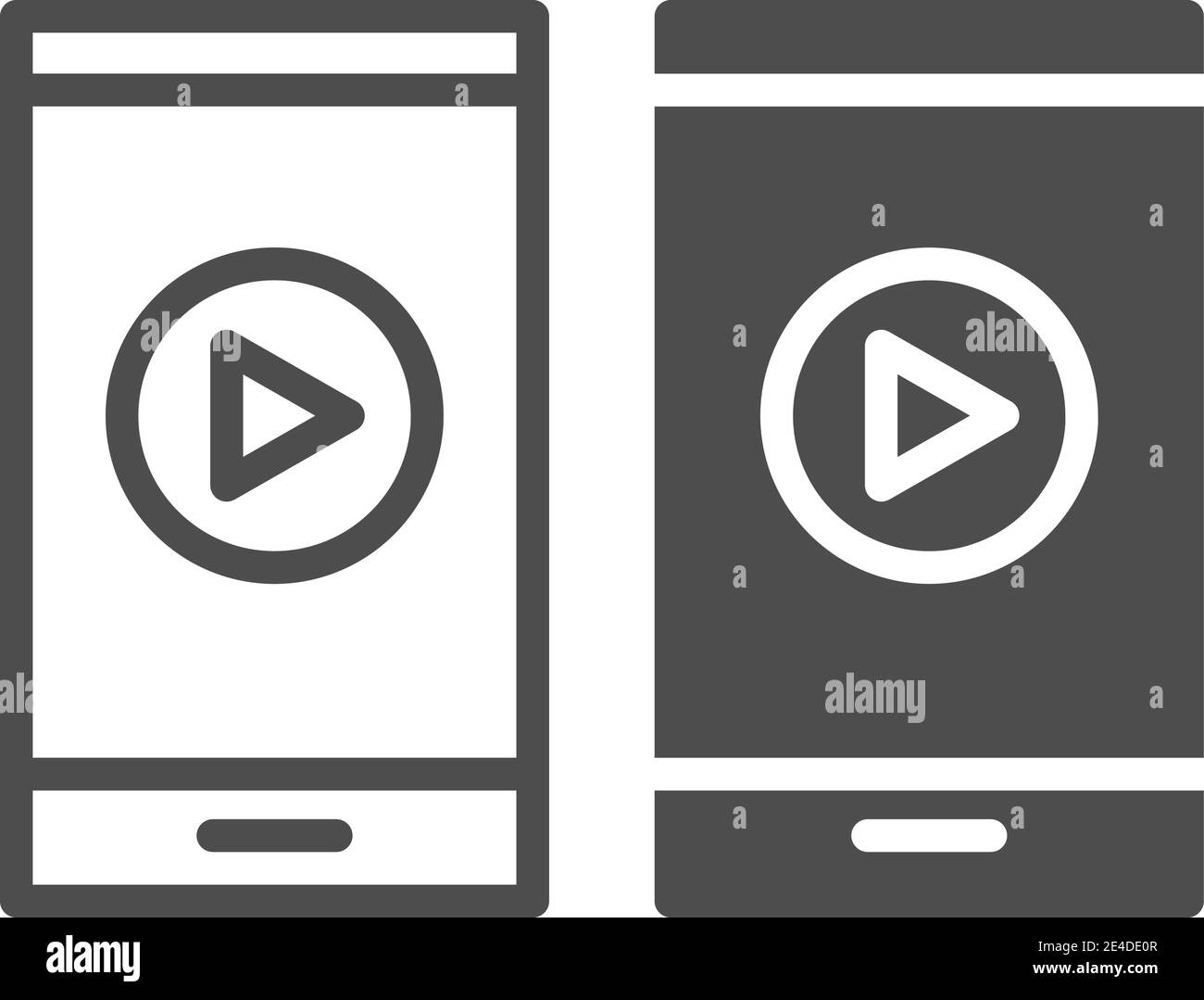 Mobile training line and glyph icon. Study vector illustration isolated ...