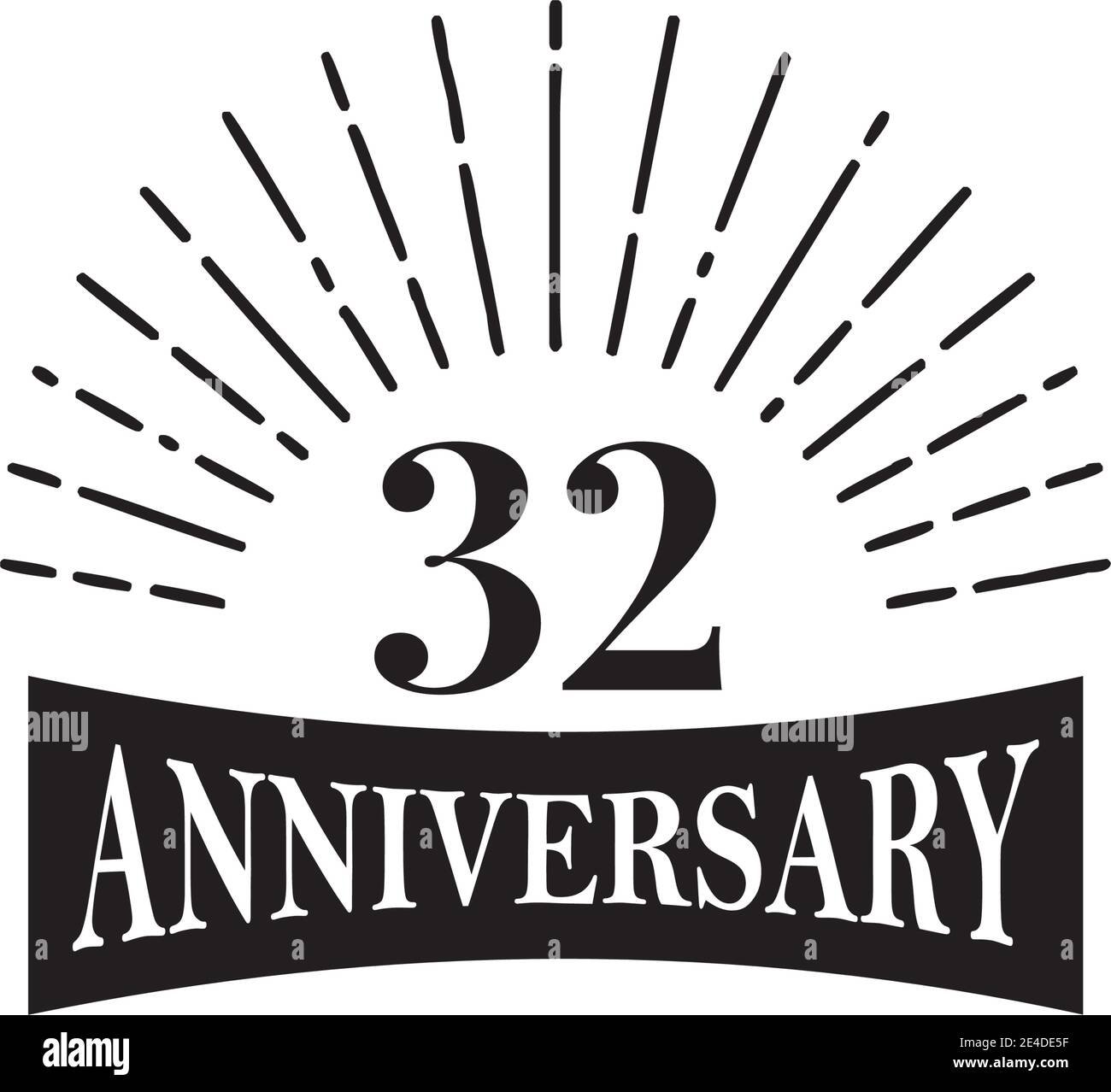 32nd year celebrating anniversary logo design template Stock Vector ...