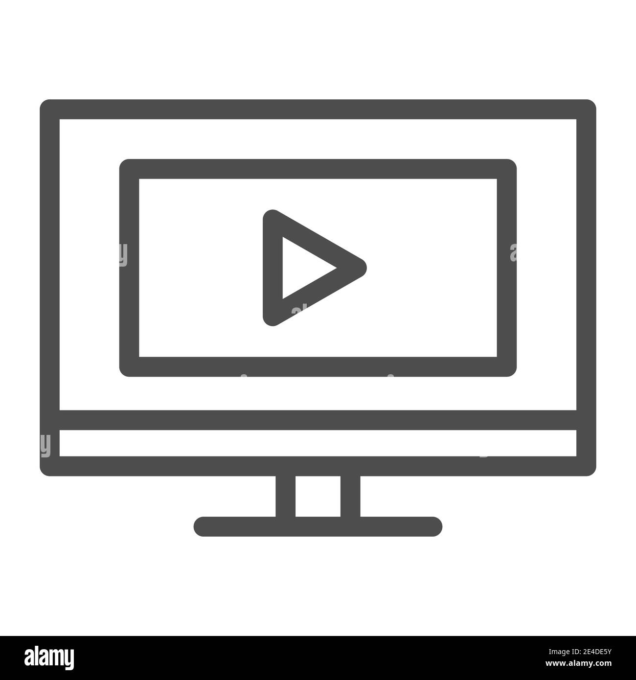 Video lesson line icon. Video on screen vector illustration isolated on ...