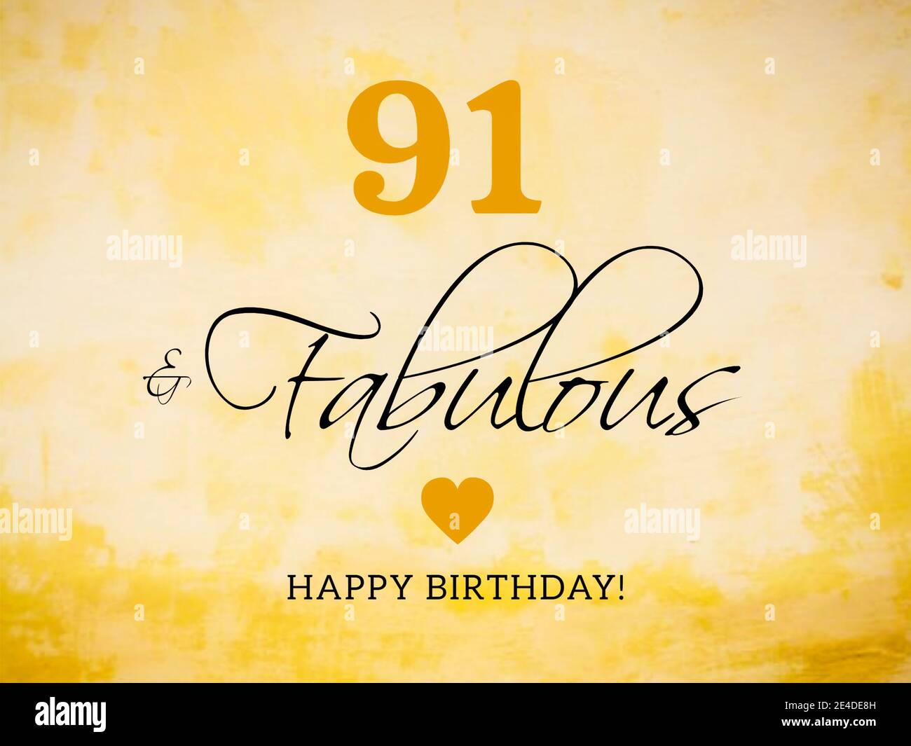 91st birthday card wishes illustration Stock Photo - Alamy