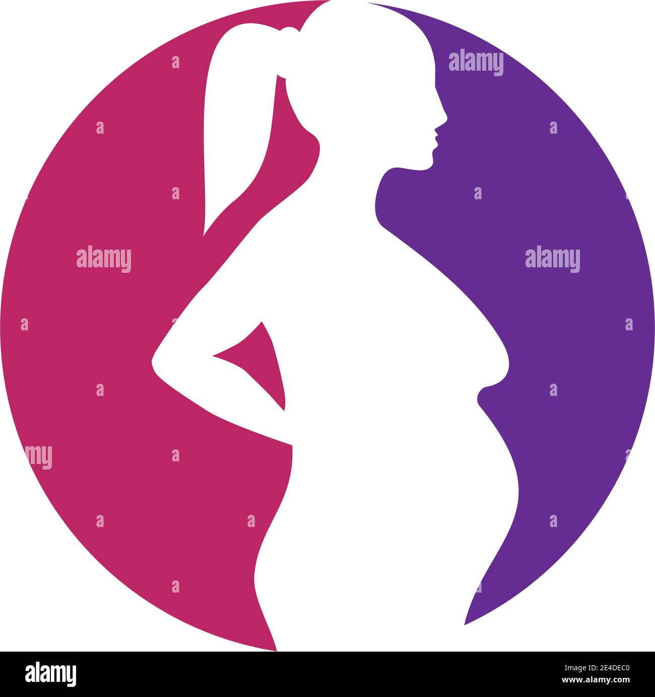 Woman pregnant icon logo design vector template Stock Vector Image ...