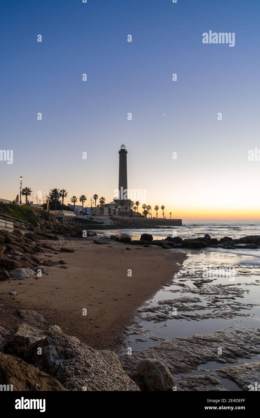 A vertical view of the Chipiona lighthouse in Andalusia Stock Photo - Alamy