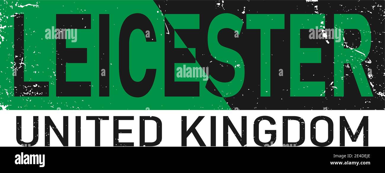 Leicester hand lettering in original style. European city typographic ...