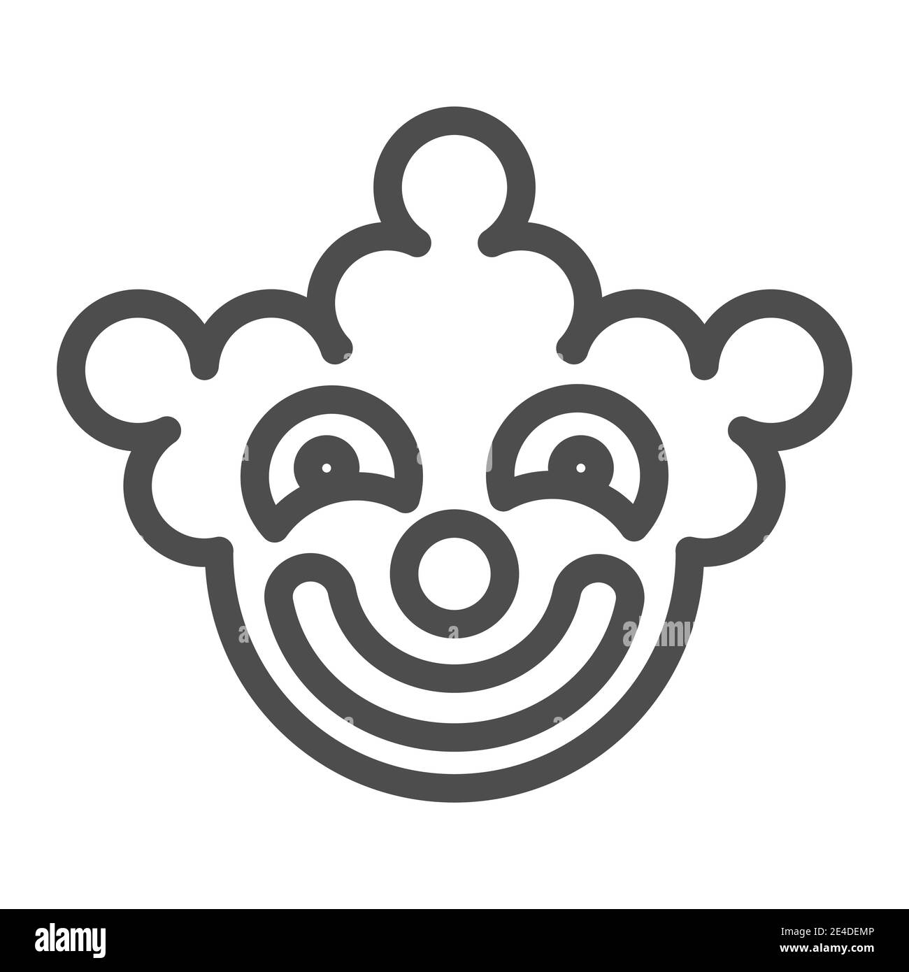 Clown mask line icon. Halloween mask vector illustration isolated on ...