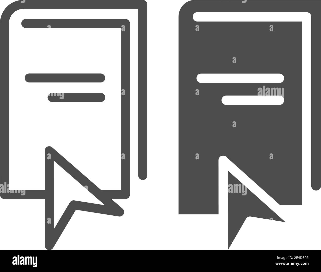 Ebook line and glyph icon. Elearning vector illustration isolated on ...