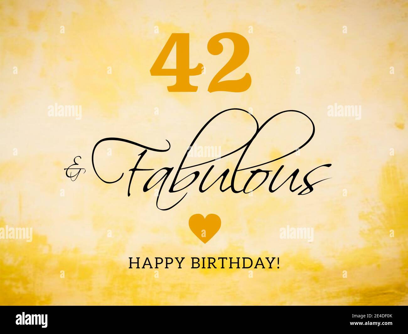 42nd birthday card wishes illustration Stock Photo - Alamy