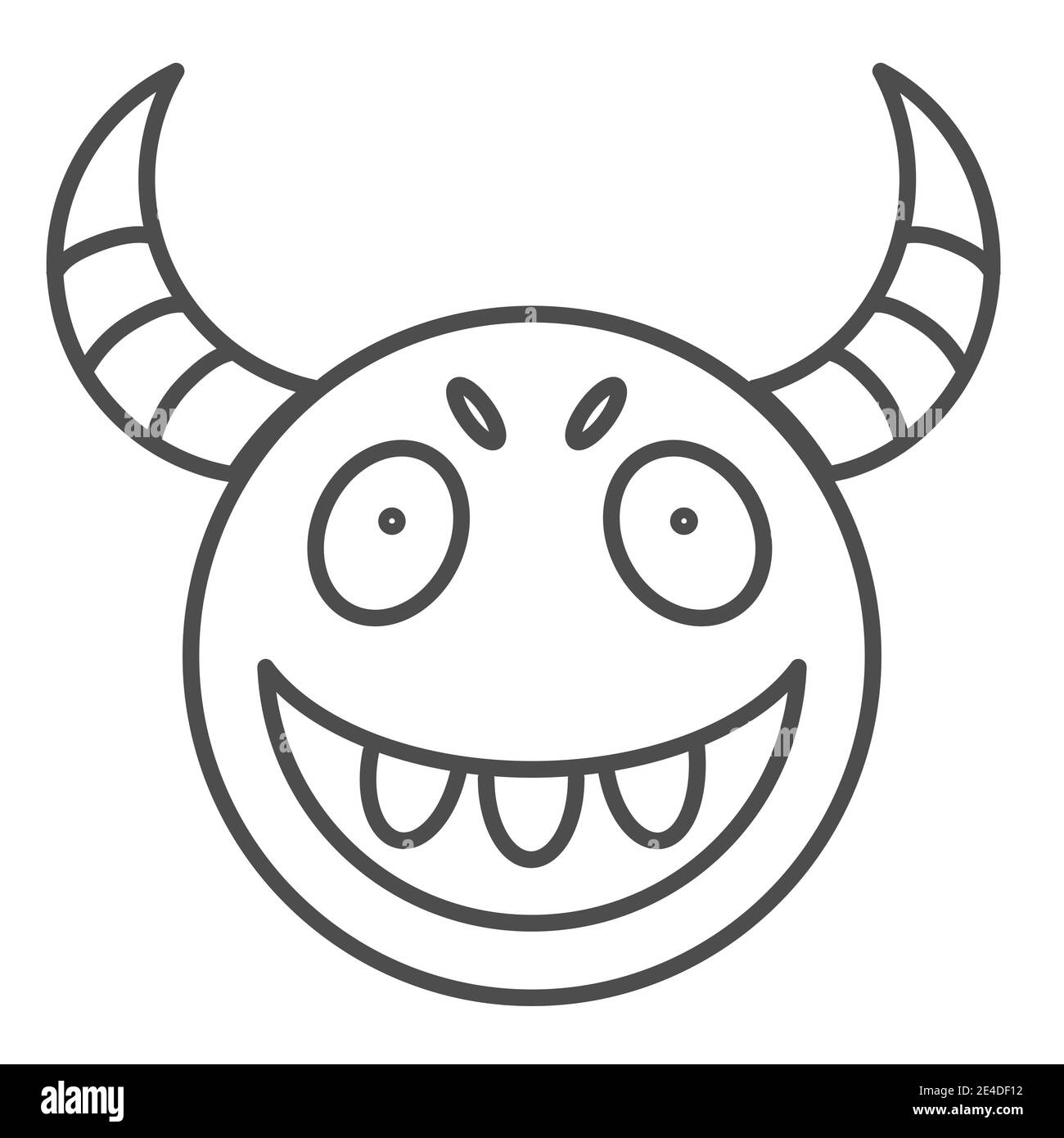 Demon mask thin line icon. Halloween mask vector illustration isolated ...