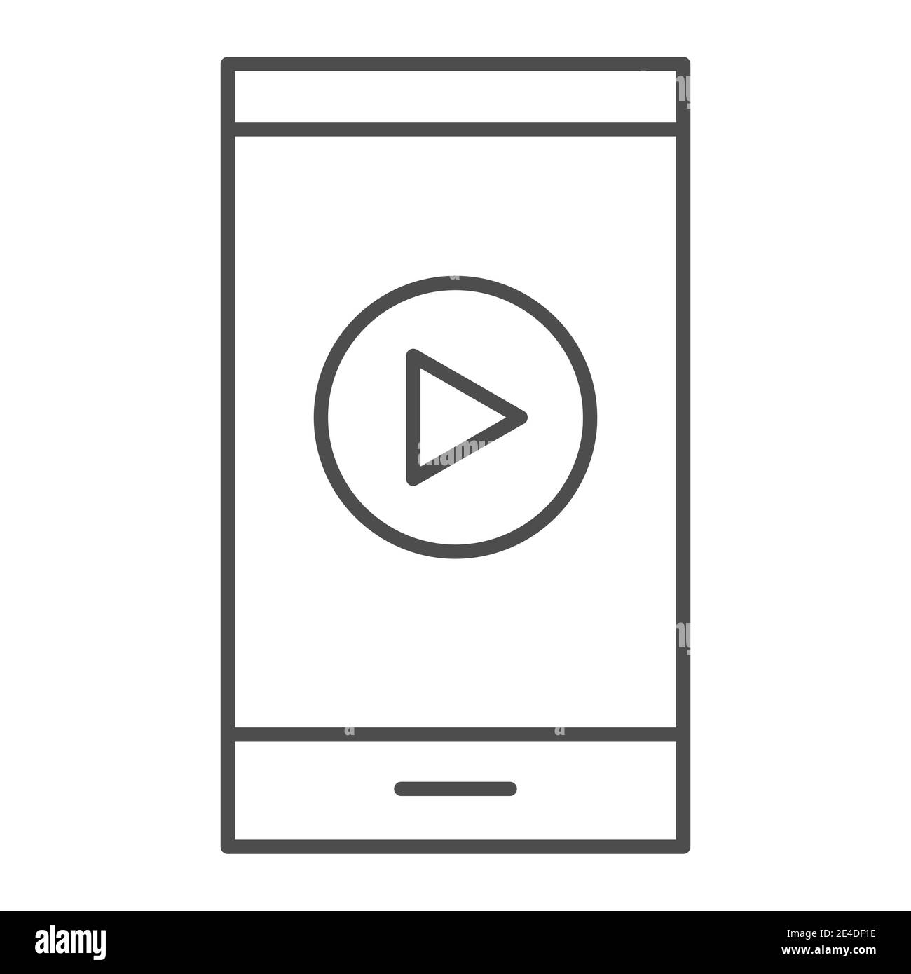 Mobile training thin line icon. Study vector illustration isolated on ...