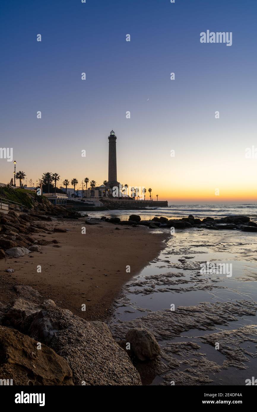 A vertical view of the Chipiona lighthouse in Andalusia Stock Photo - Alamy