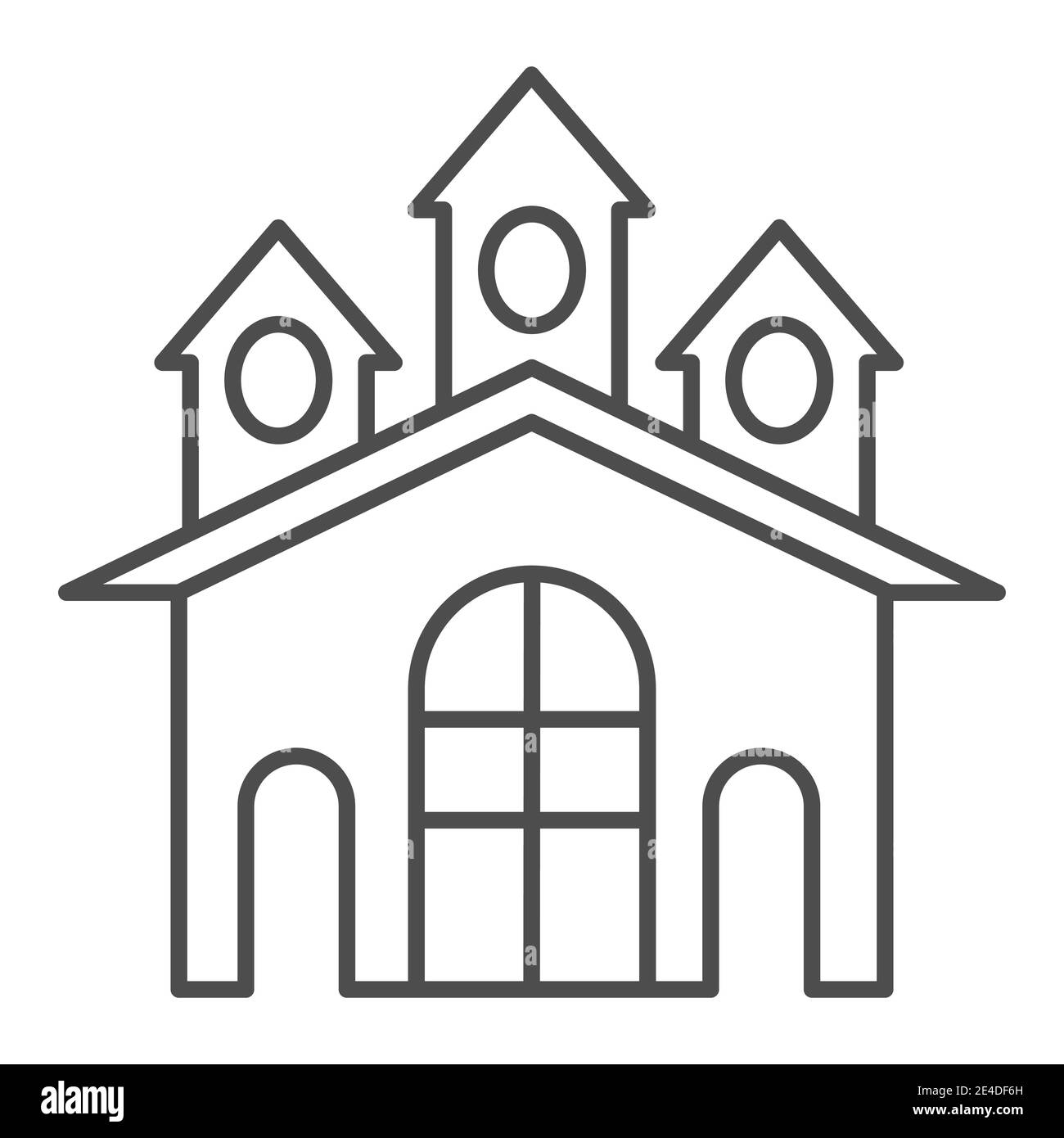 Fort thin line icon. Castle vector illustration isolated on white ...