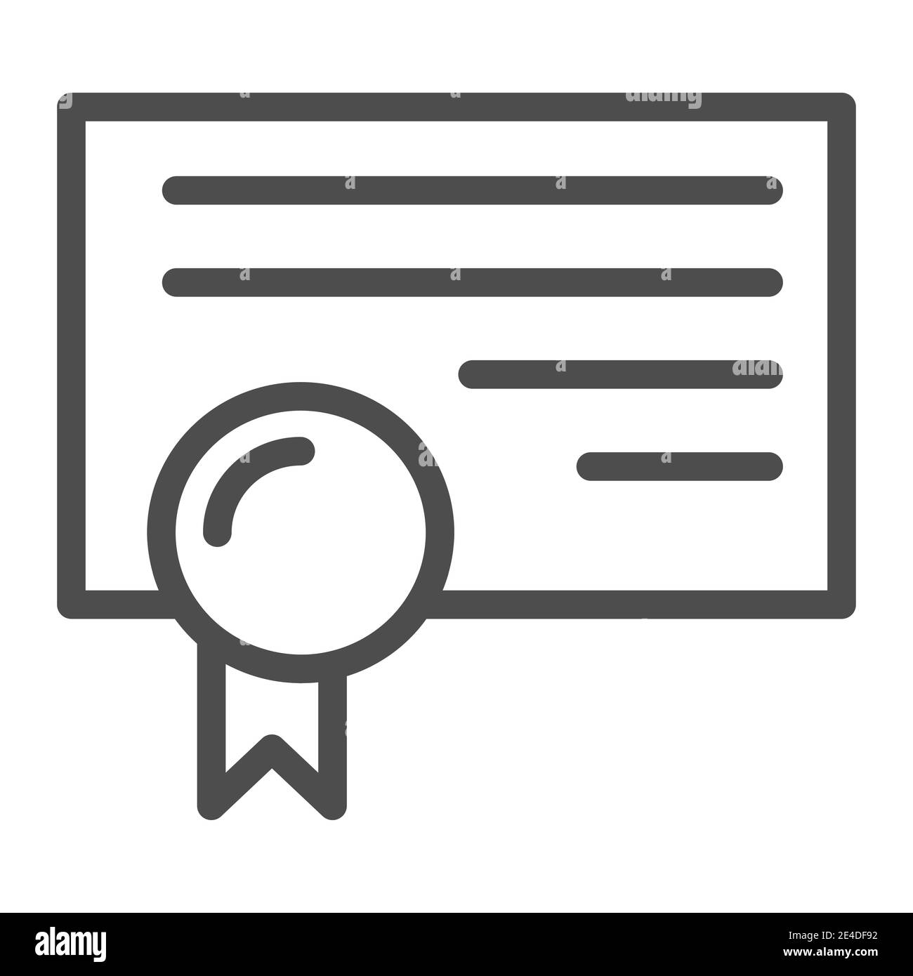 Certificate line icon. Diploma vector illustration isolated on white ...