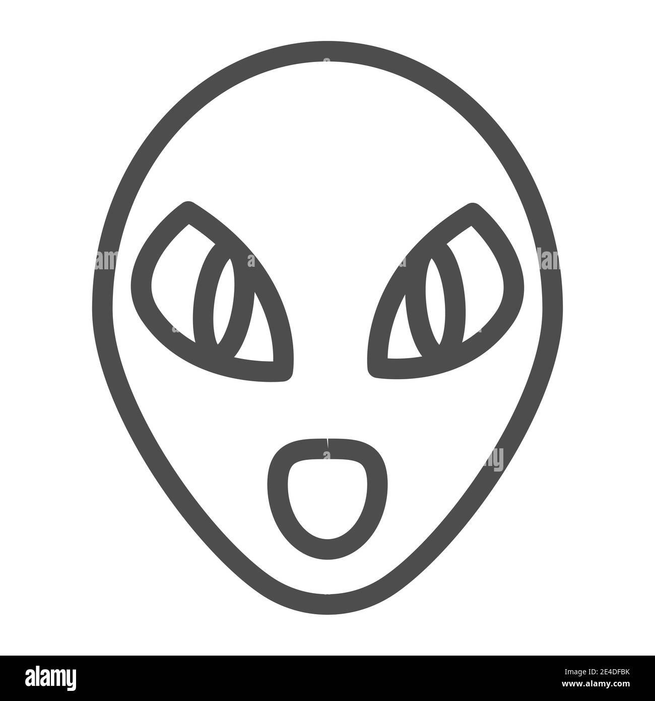 Alien line icon. Humanoid vector illustration isolated on white. Space ...