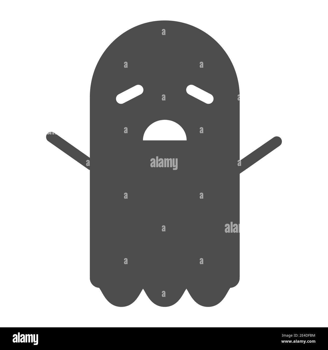 Spooky ghost solid icon. Halloween ghost vector illustration isolated ...