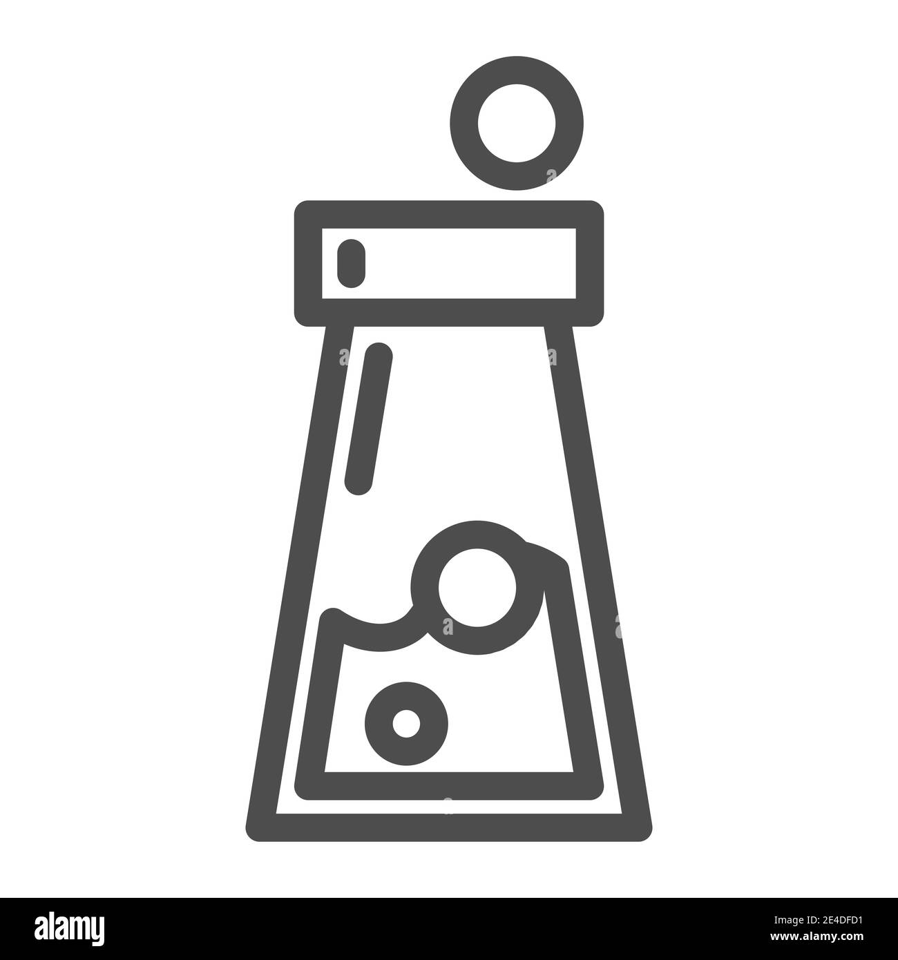 Flask with potion line icon. Drink with bubbles vector illustration ...