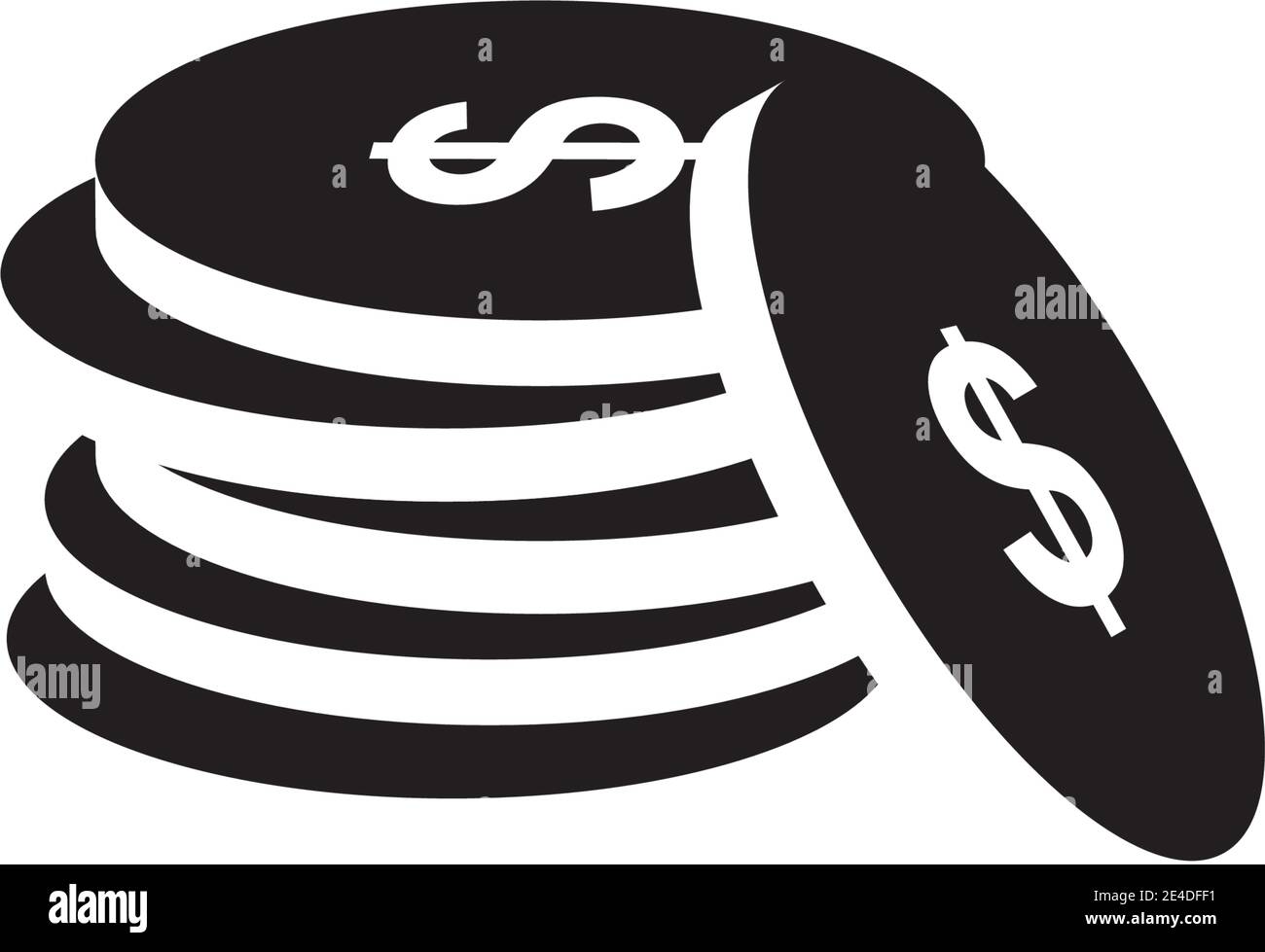 Silver coin stack Stock Vector Images - Alamy