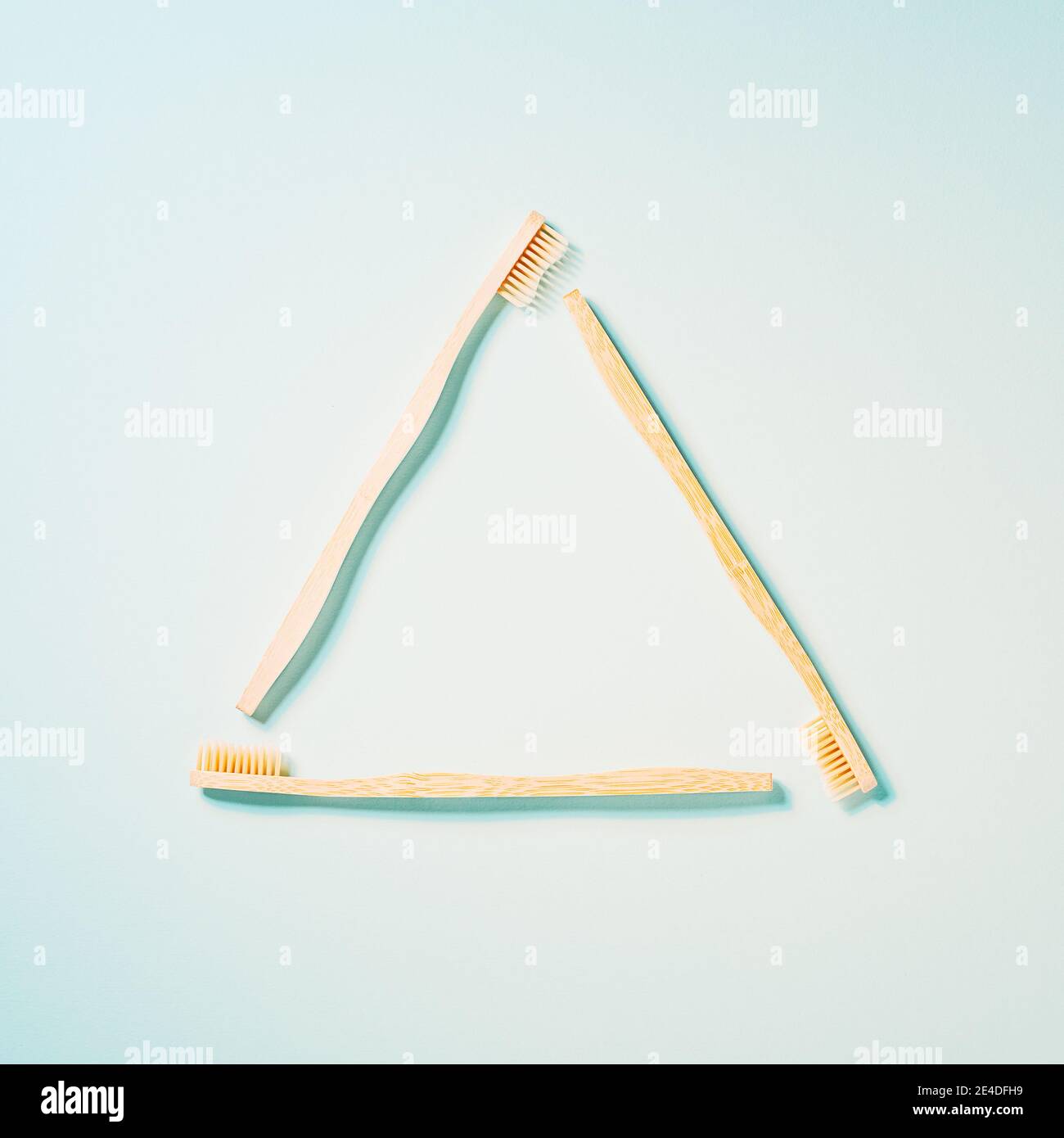 Recycle sign made from eco-friendly bamboo toothbrushes. Recycle sign ...