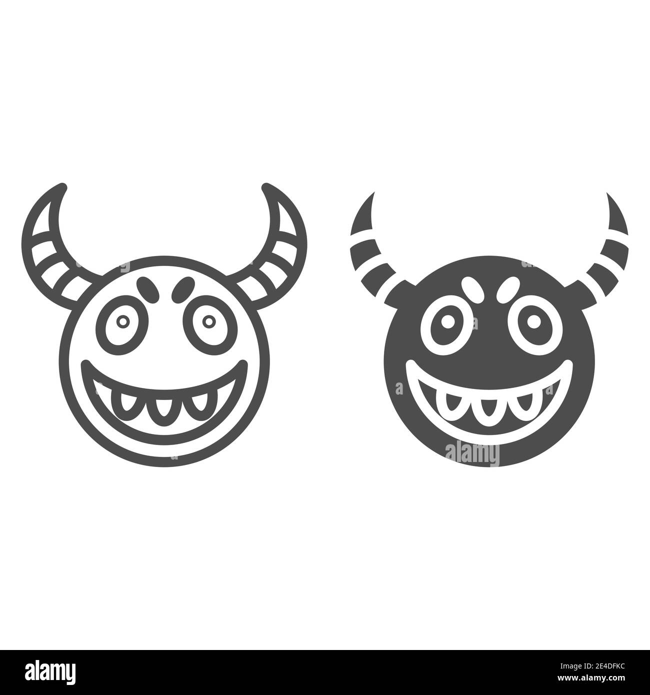Demon mask line and glyph icon. Halloween mask vector illustration ...