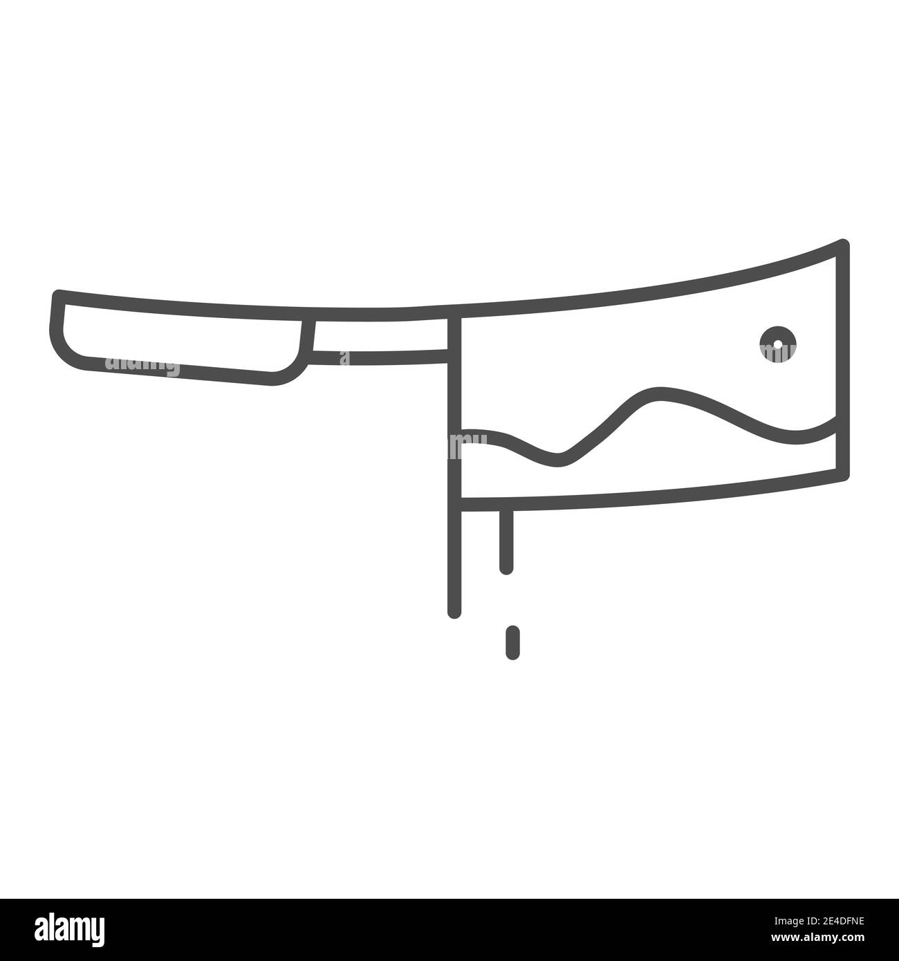 Butcher knife with blood thin line icon. Blooded knife vector ...