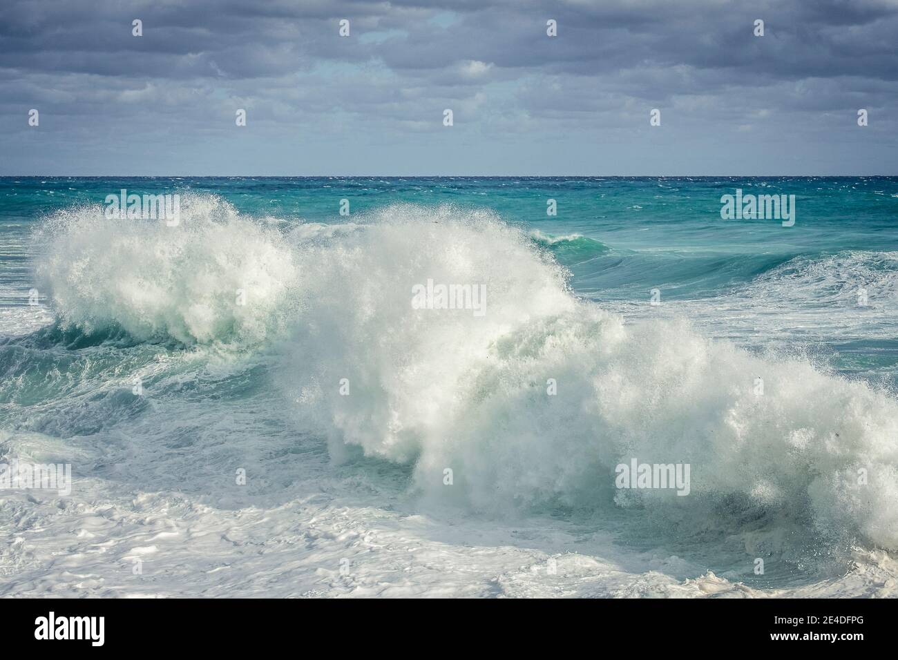Italy Liguria Sea and waves Stock Photo - Alamy