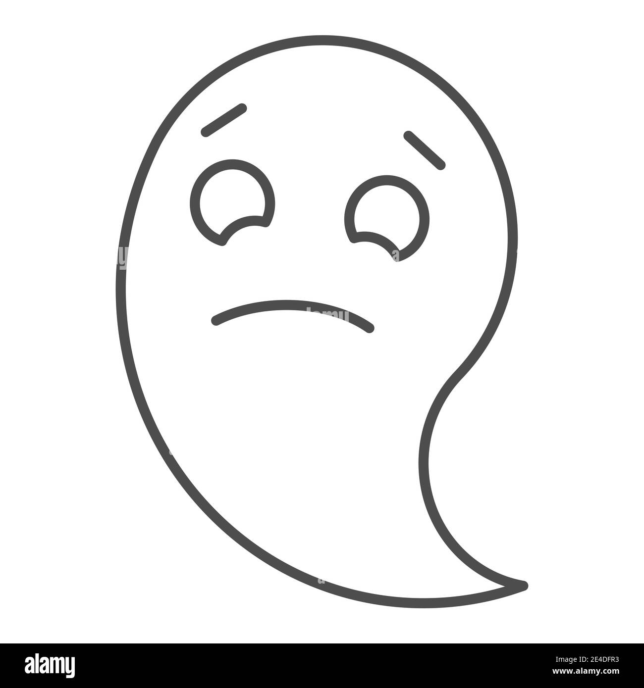 Sad ghost thin line icon. Halloween ghost vector illustration isolated ...