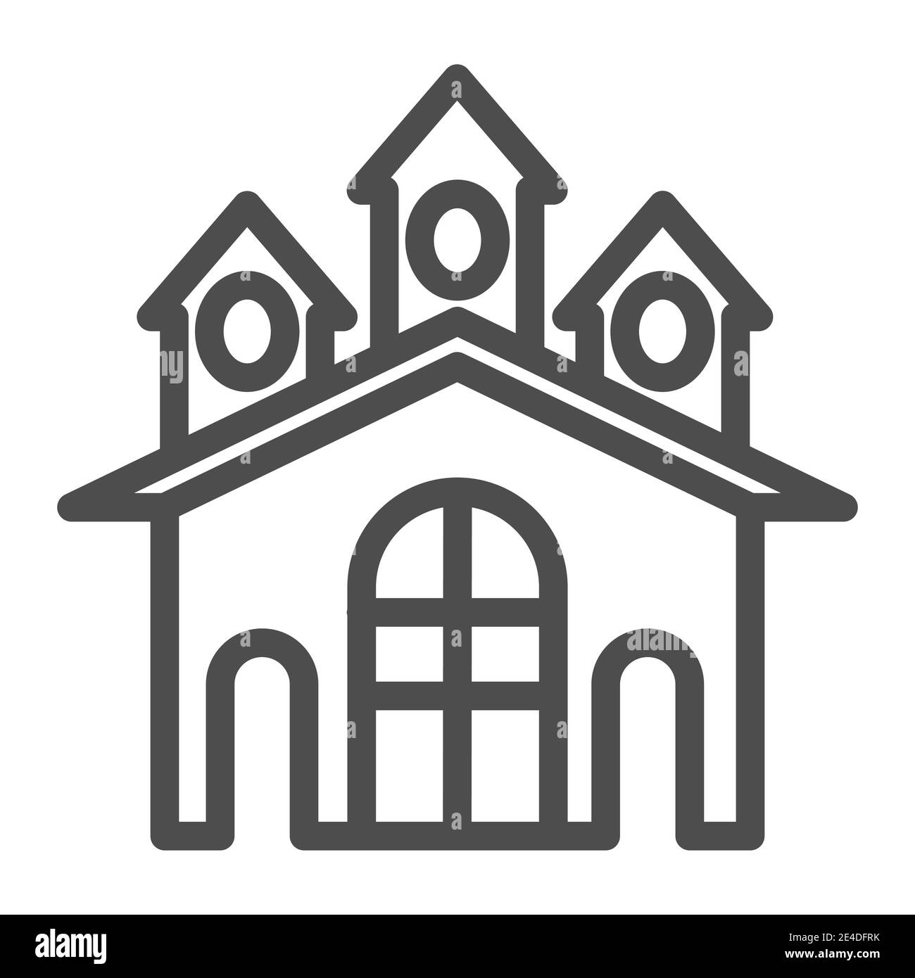 Fort line icon. Castle vector illustration isolated on white ...