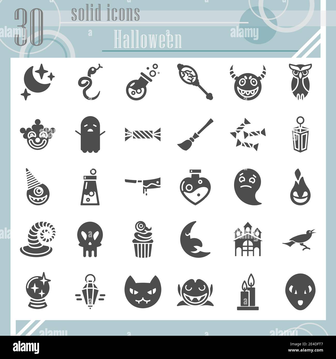 Halloween glyph icon set, horror symbols collection, vector sketches ...