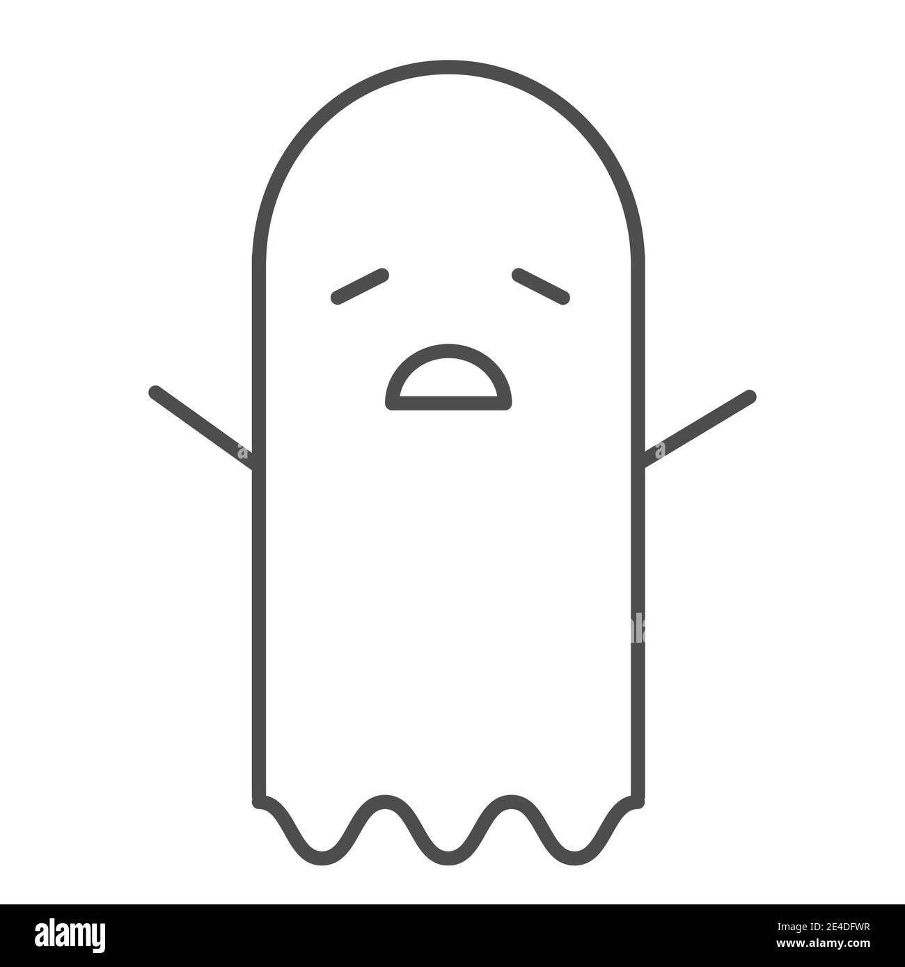 Spooky ghost thin line icon. Halloween ghost vector illustration ...