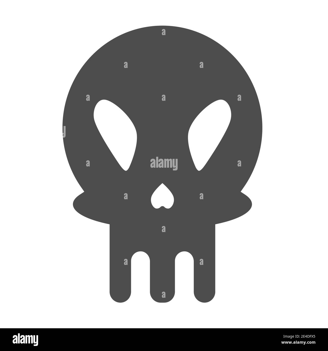 Skull solid icon. Skeleton vector illustration isolated on white. Bones ...