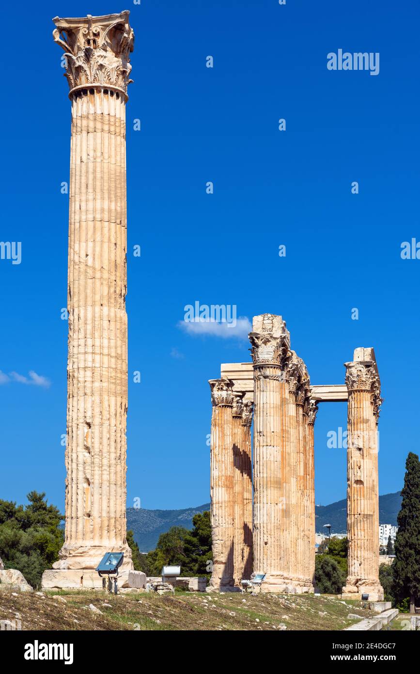 Zeus temple, ancient Greek ruins in Athens, Greece. It is one of top ...