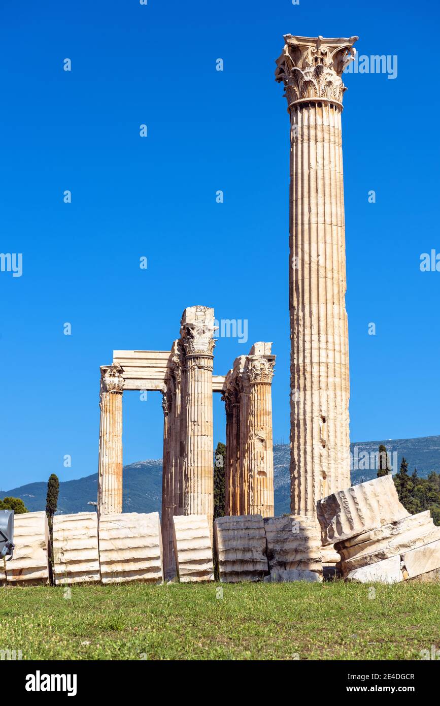 Zeus temple, ancient Greek ruins in Athens, Greece. It is one of top ...