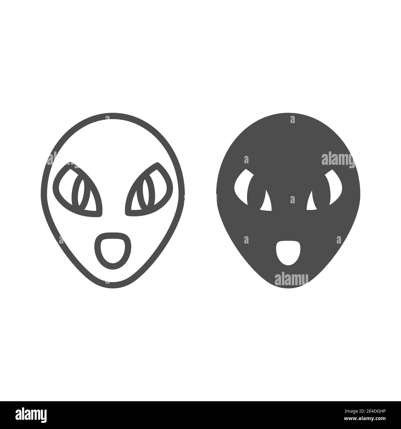 Alien line and glyph icon. Humanoid vector illustration isolated on ...