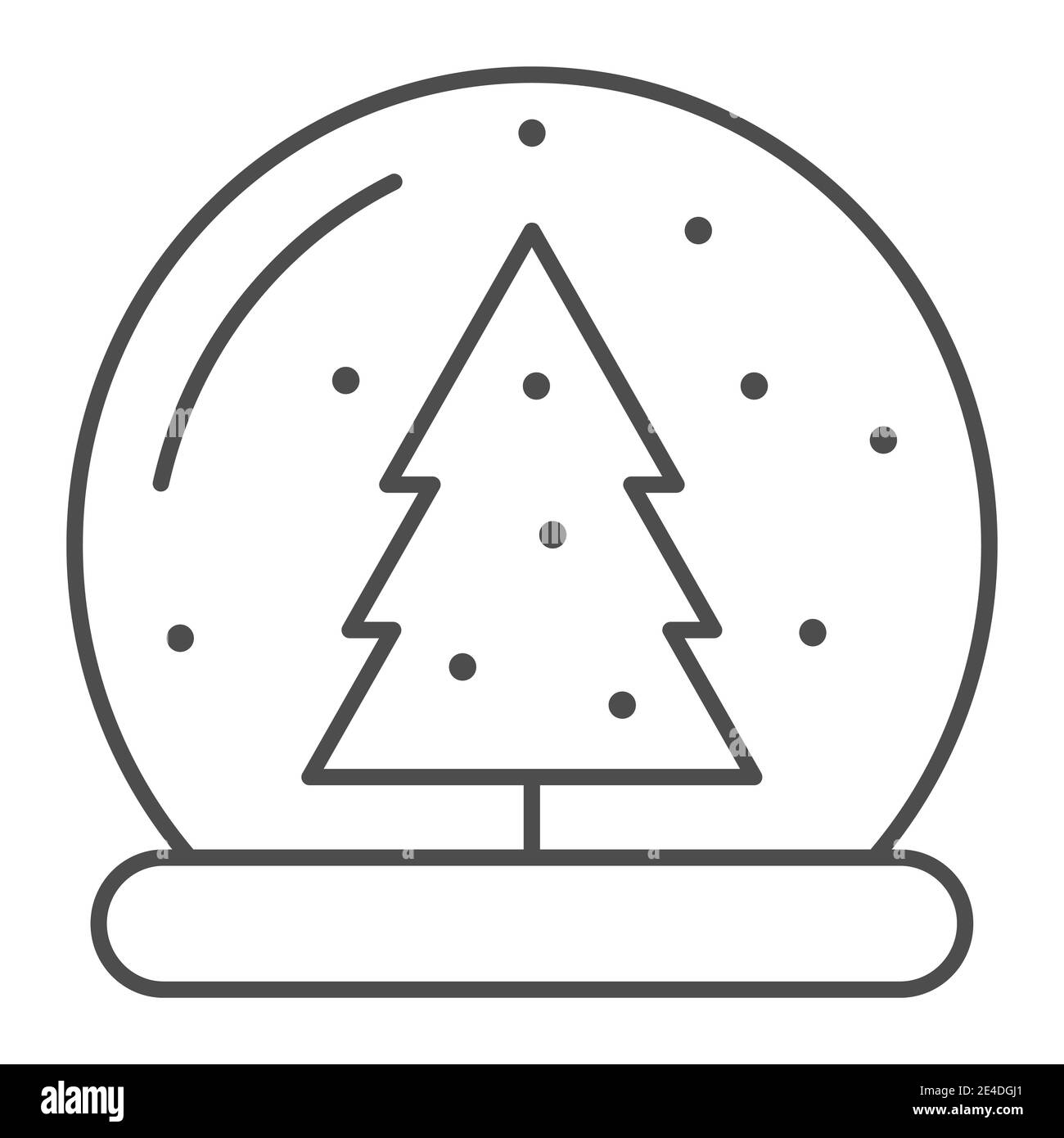 Snow globe thin line icon. Glass ball vector illustration isolated on ...