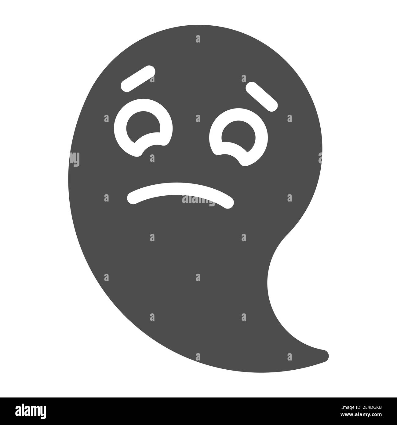 Sad ghost solid icon. Halloween ghost vector illustration isolated on ...