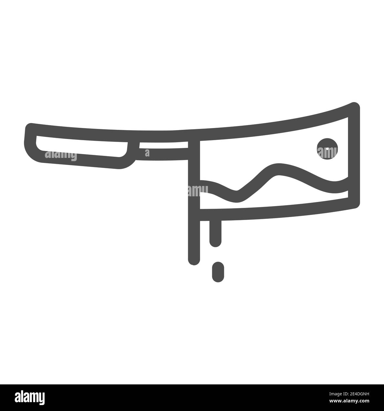 Butcher knife with blood line icon. Blooded knife vector illustration ...