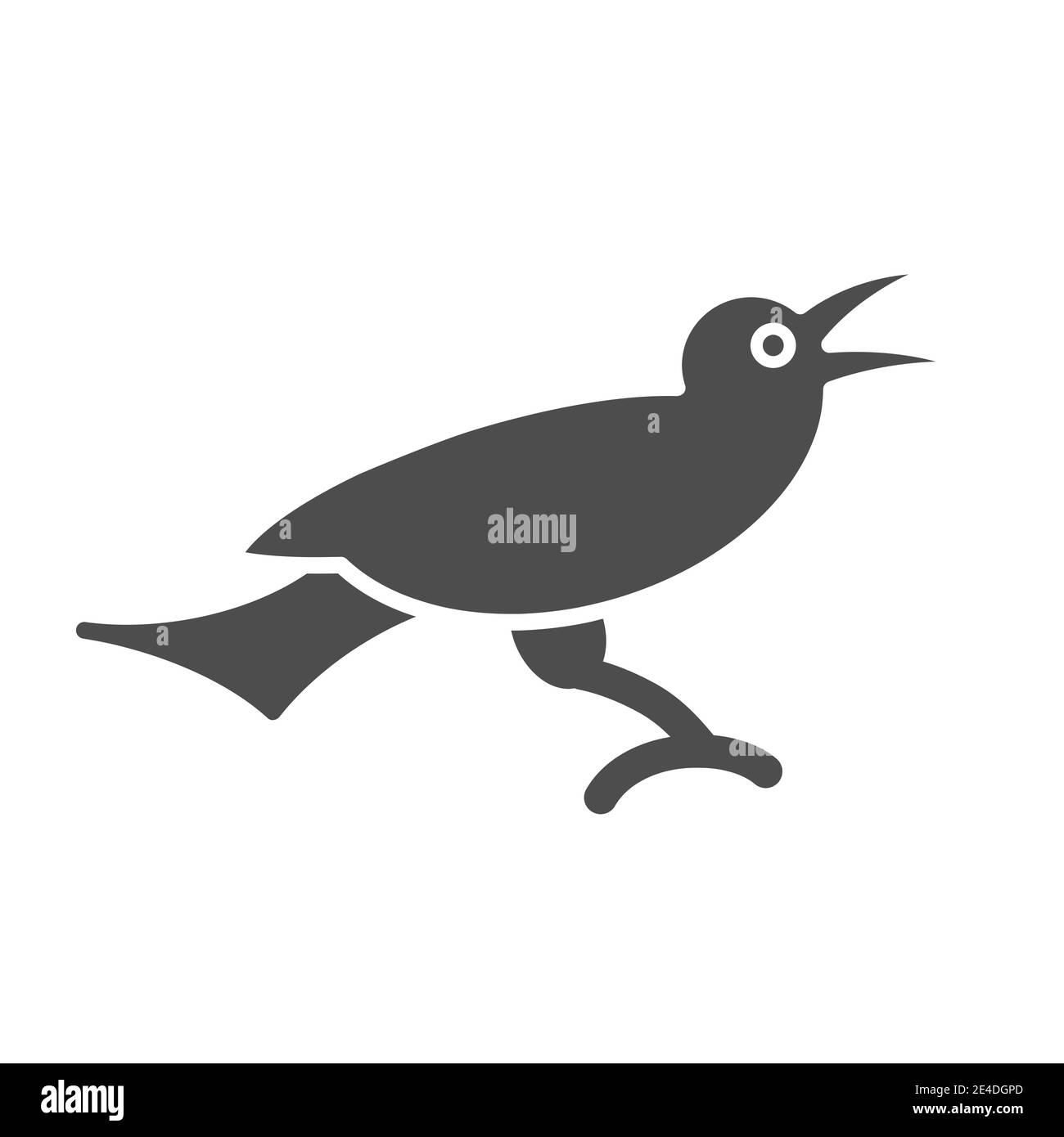Bird solid icon. Animal vector illustration isolated on white. Raven ...