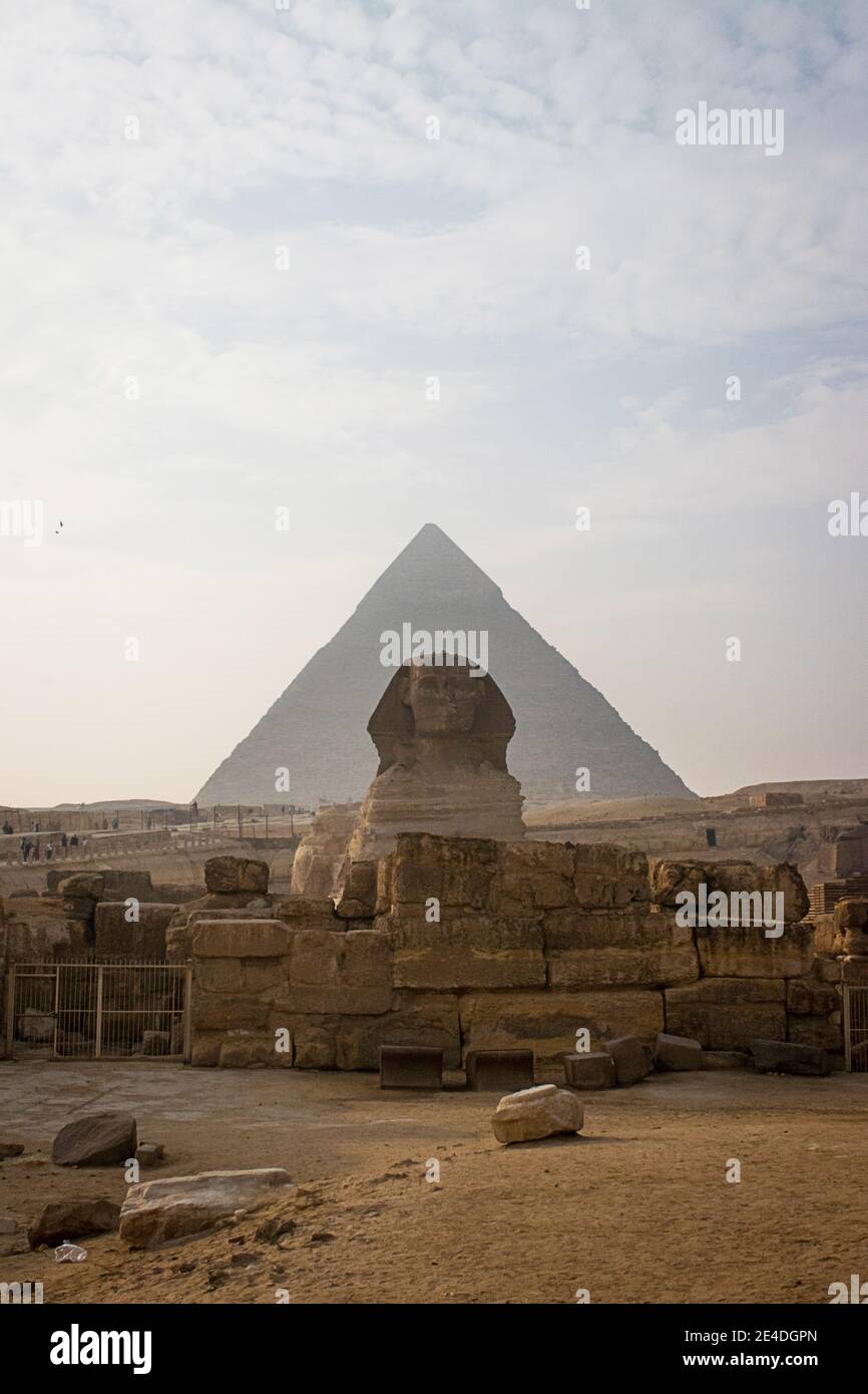 Giza Pyramids and Sphinx Stock Photo - Alamy