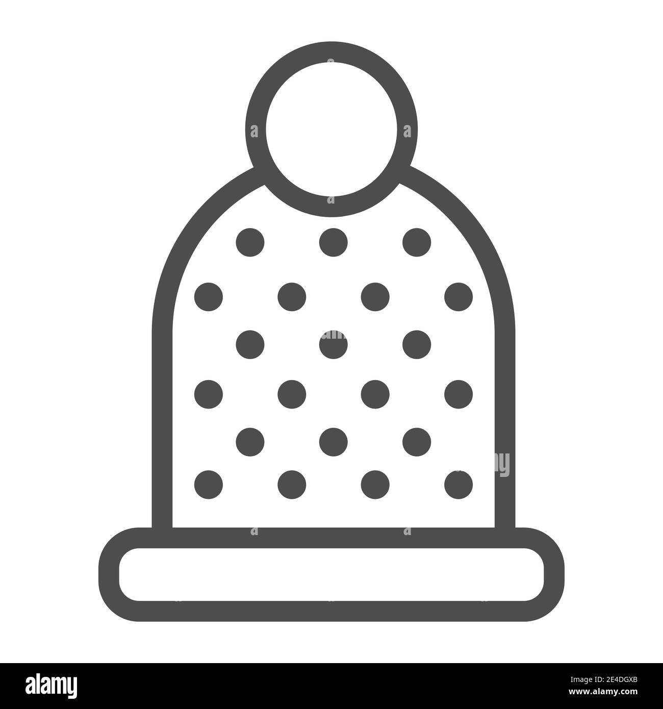 Winter hat line icon. Cap vector illustration isolated on white. Warm ...