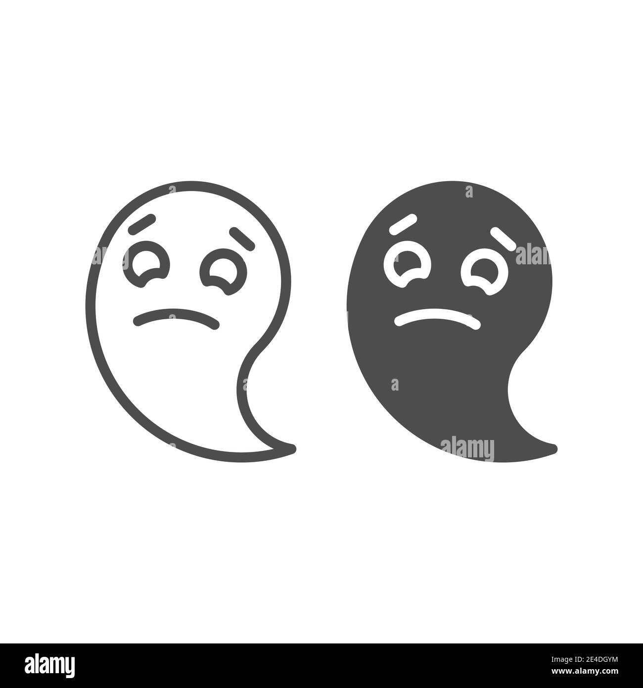 Sad ghost line and glyph icon. Halloween ghost vector illustration ...
