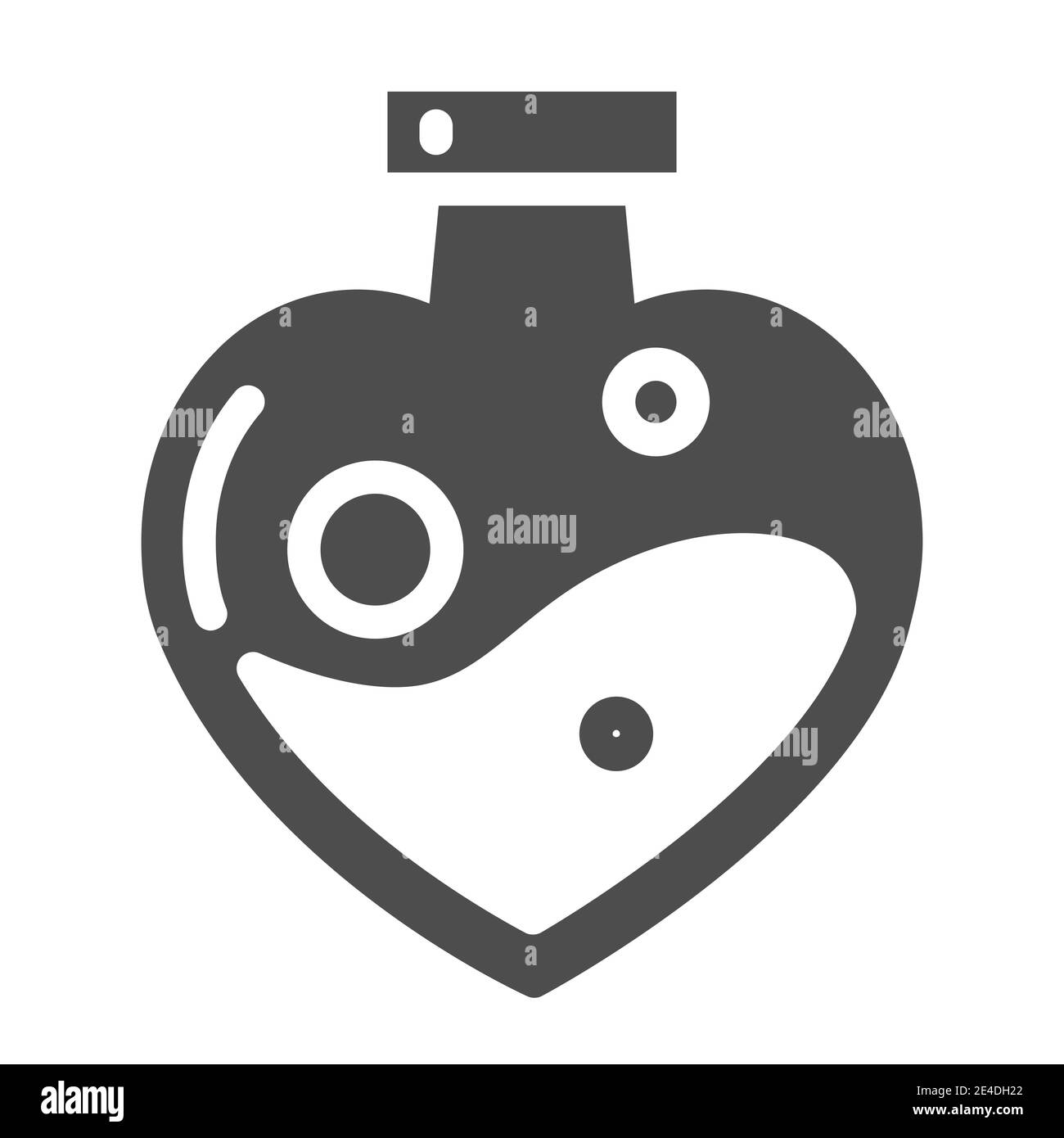 Love potion in heart shaped bottle solid icon. Magic love drink vector ...