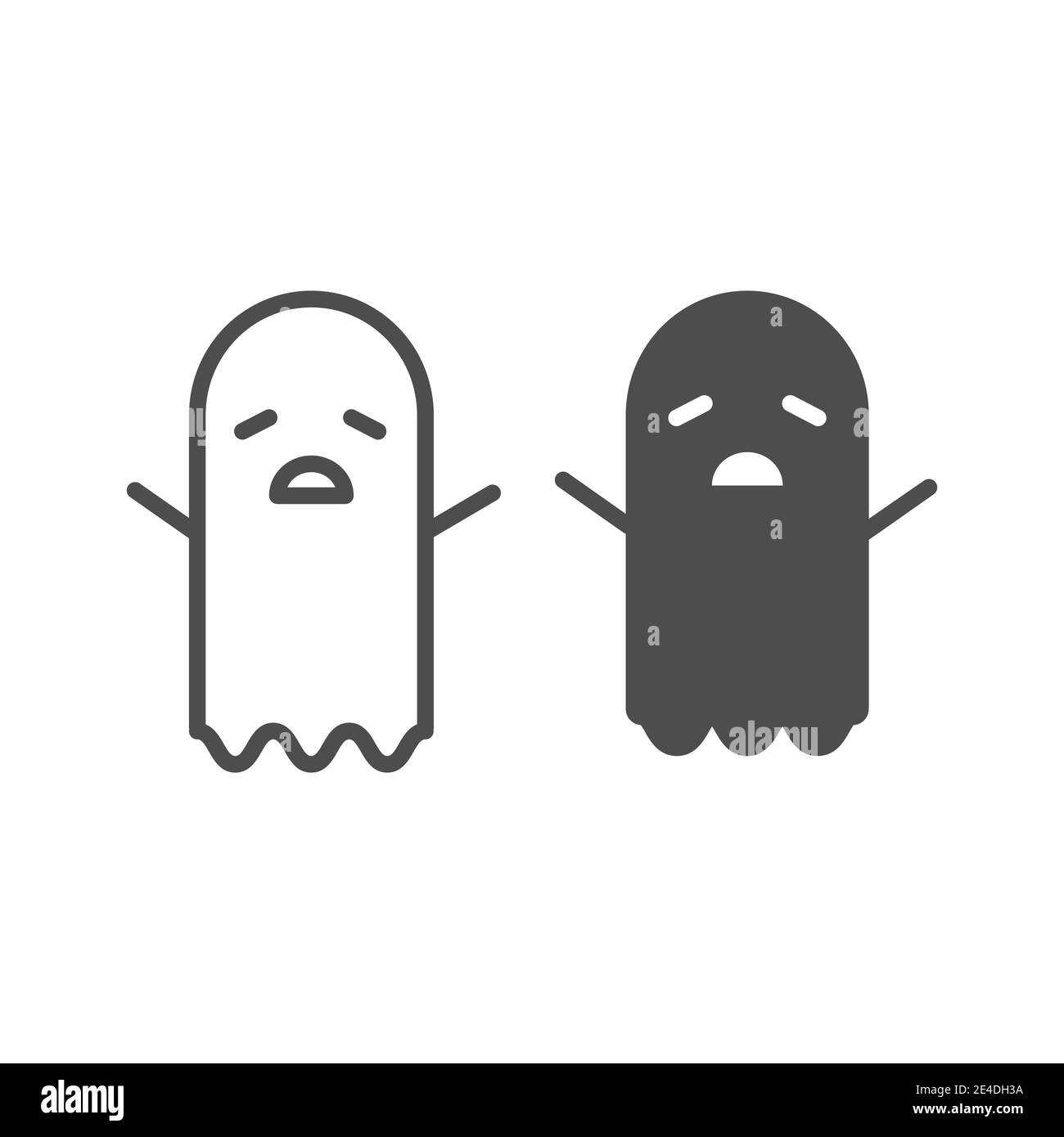 Spooky ghost line and glyph icon. Halloween ghost vector illustration ...