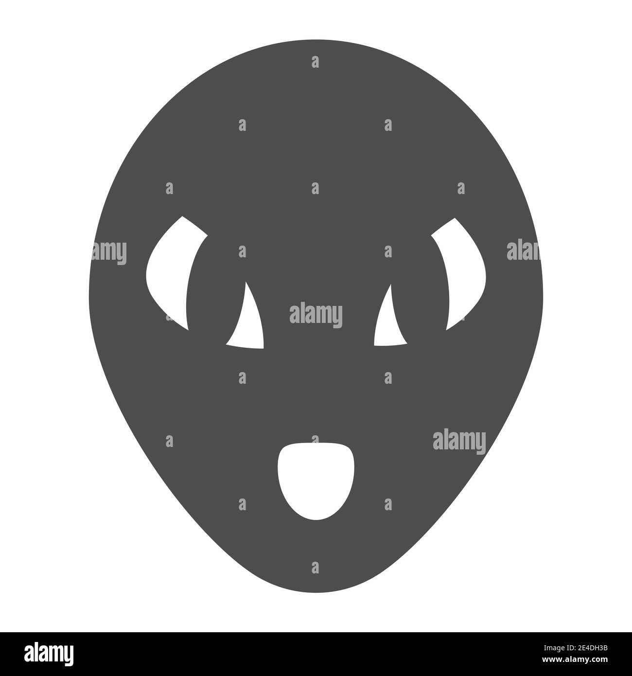 Alien solid icon. Humanoid vector illustration isolated on white. Space ...