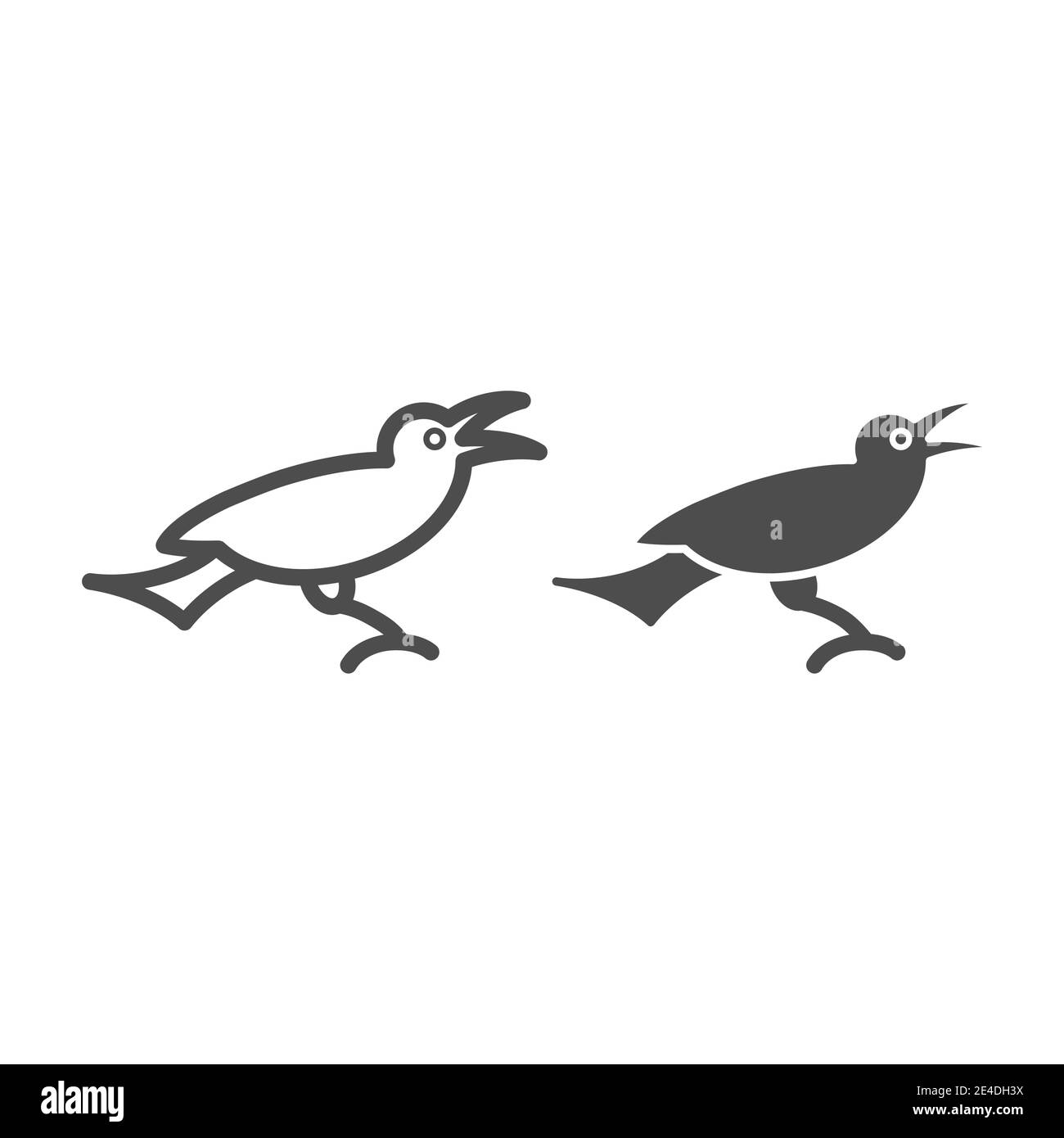 Bird line and glyph icon. Animal vector illustration isolated on white ...