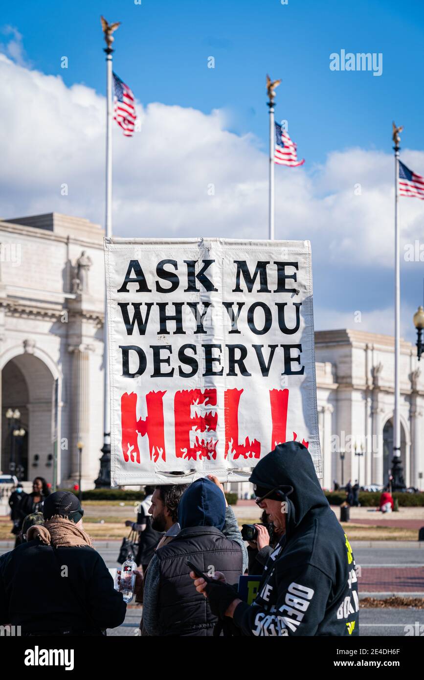 A Religious group of protesters held a demonstration in Washington ...