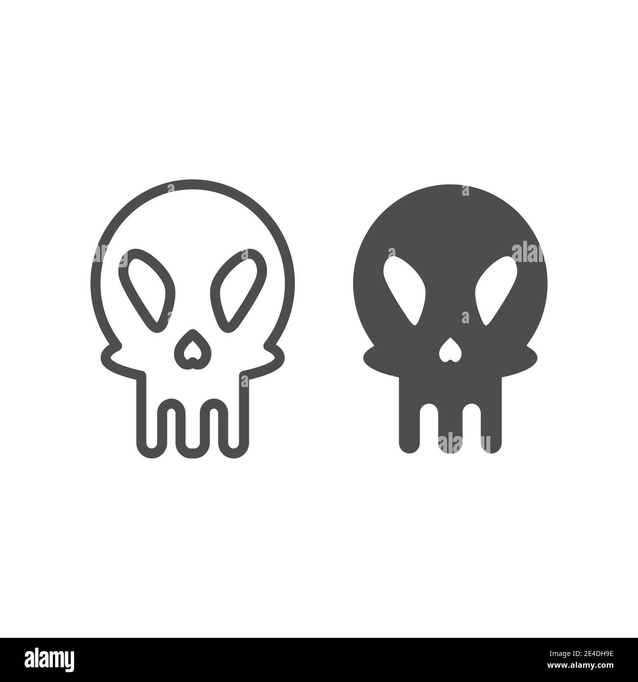 Skull line and glyph icon. Skeleton vector illustration isolated on ...