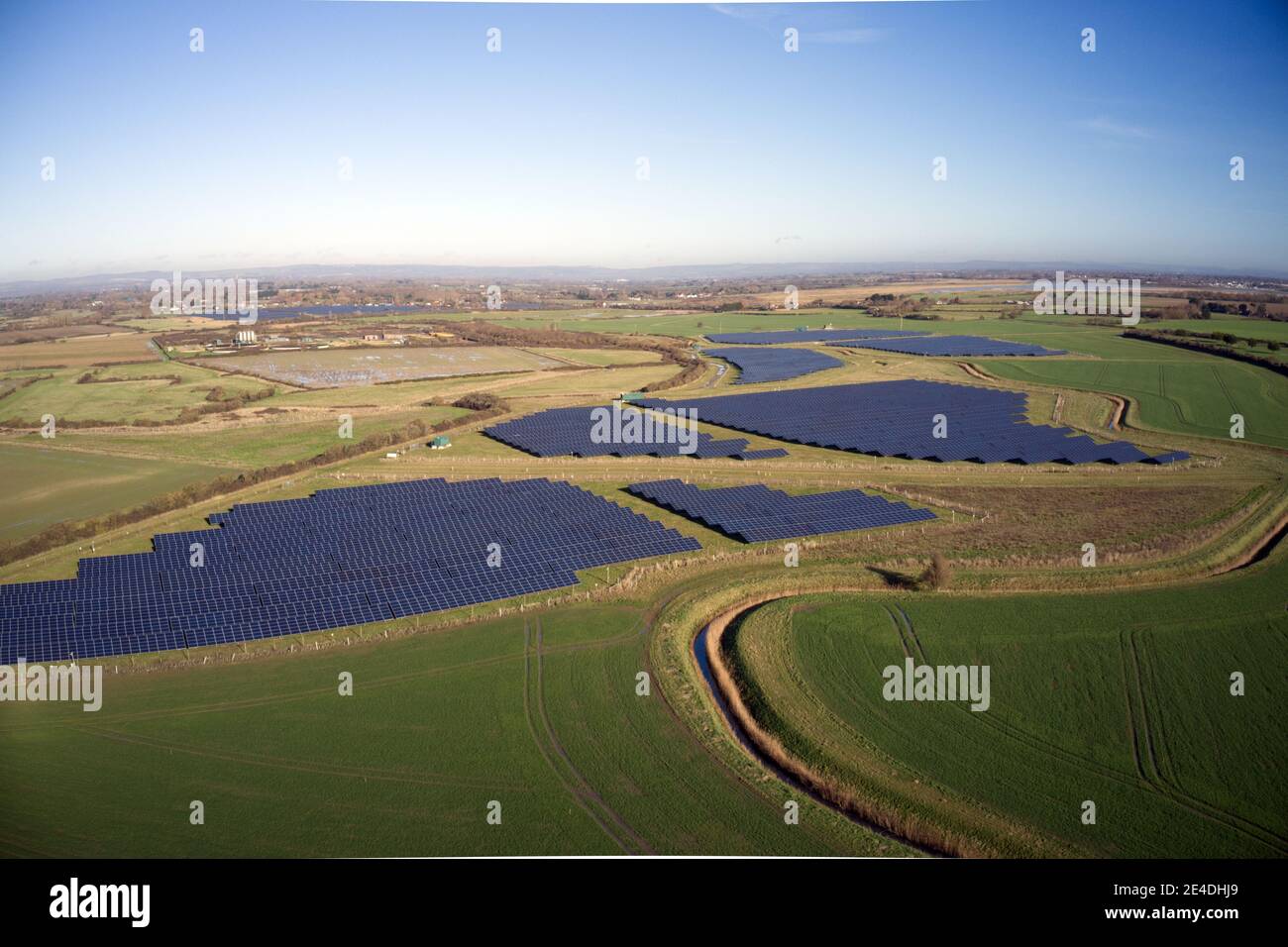 Solar panel farm in the beautiful countryside of Southern England ...