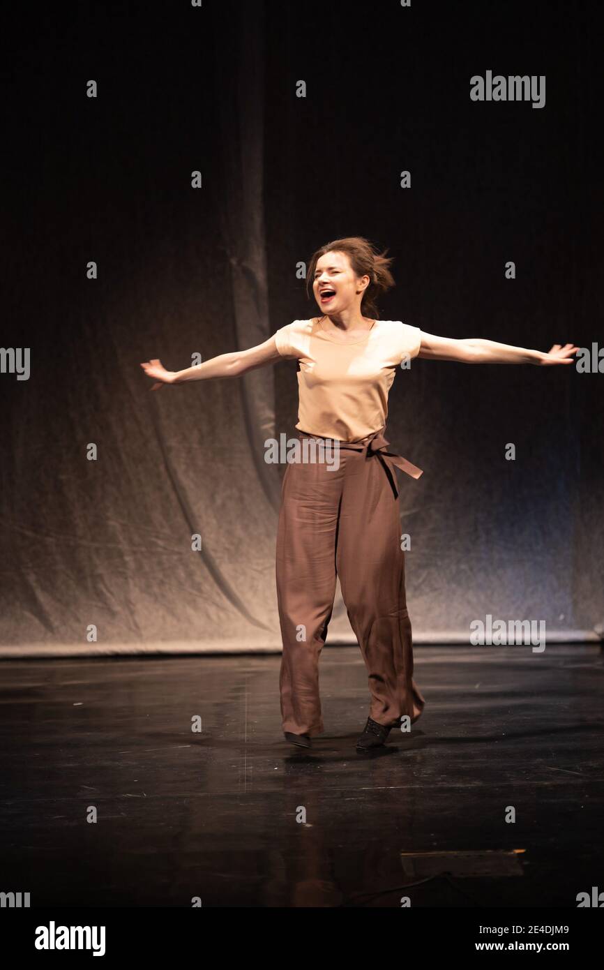 Actors and actresses play comedy, a show performance on the theater ...