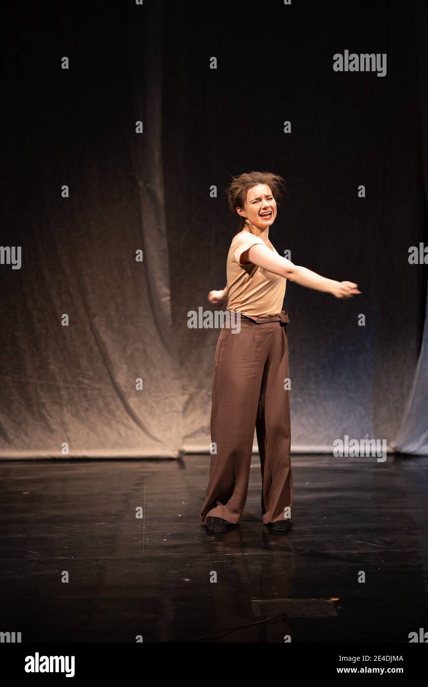 Actors and actresses play comedy, a show performance on the theater ...