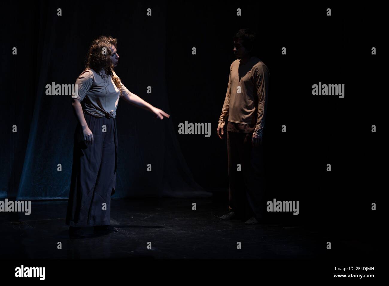 Actors and actresses play comedy, a show performance on the theater ...