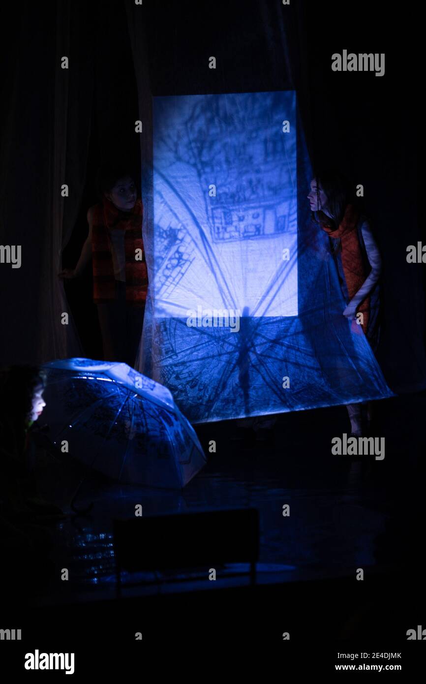 Actors and actresses play comedy, a show performance on the theater ...