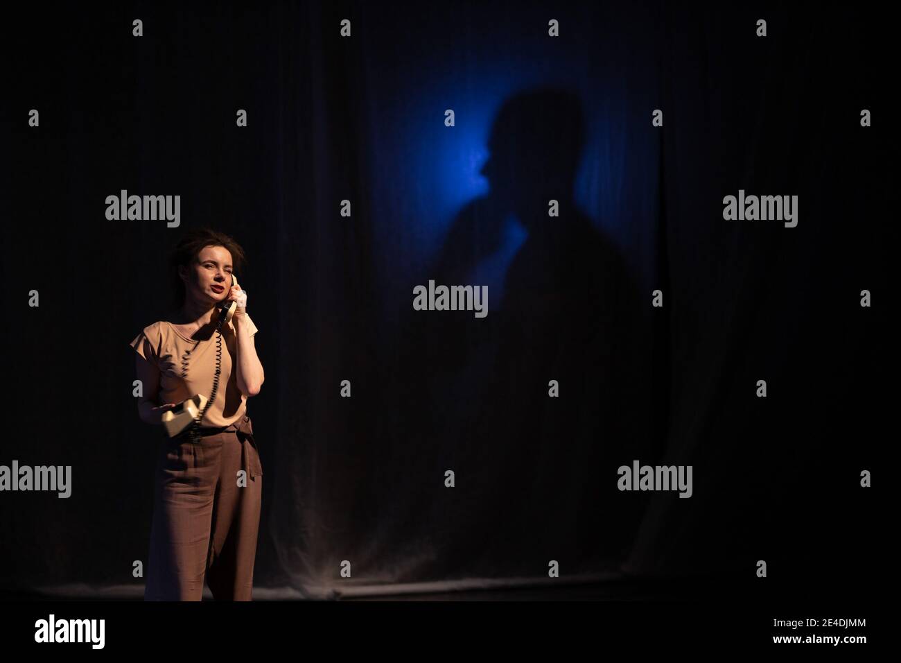Actors and actresses play comedy, a show performance on the theater ...